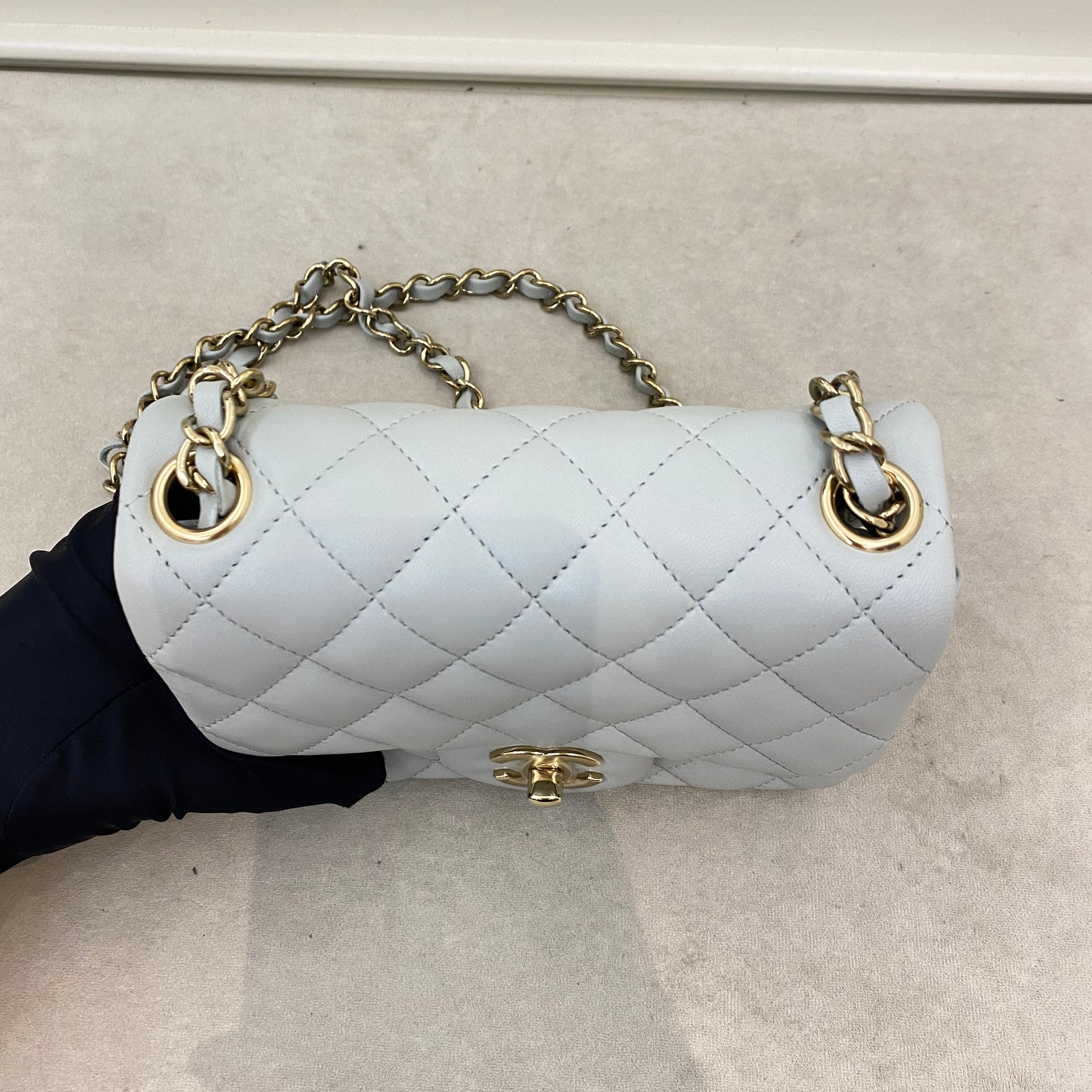 Chanel MINI SQUARE Boy IN Grey Blue